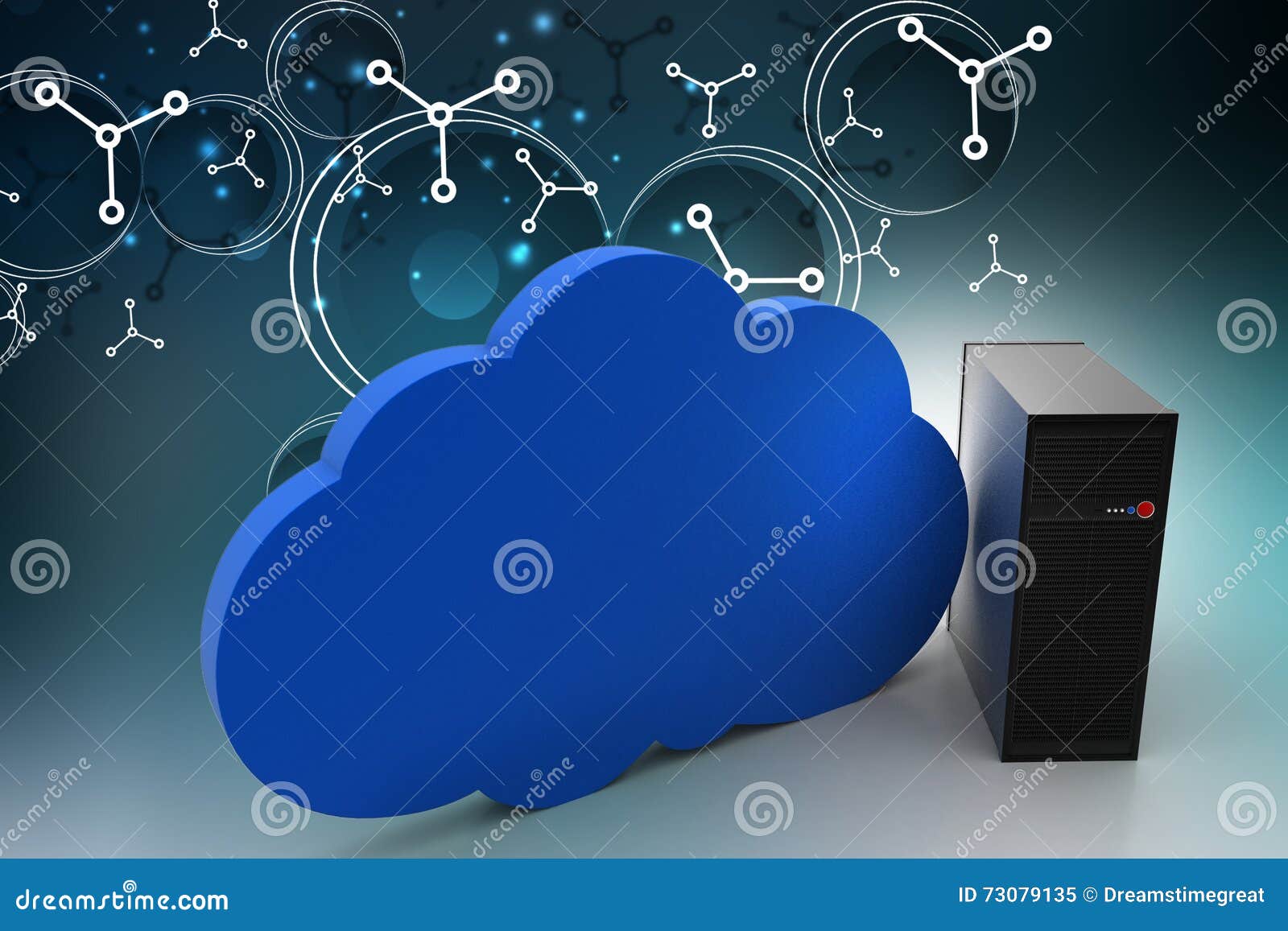 Server with cloud stock illustration. Illustration of datacenter - 73079135