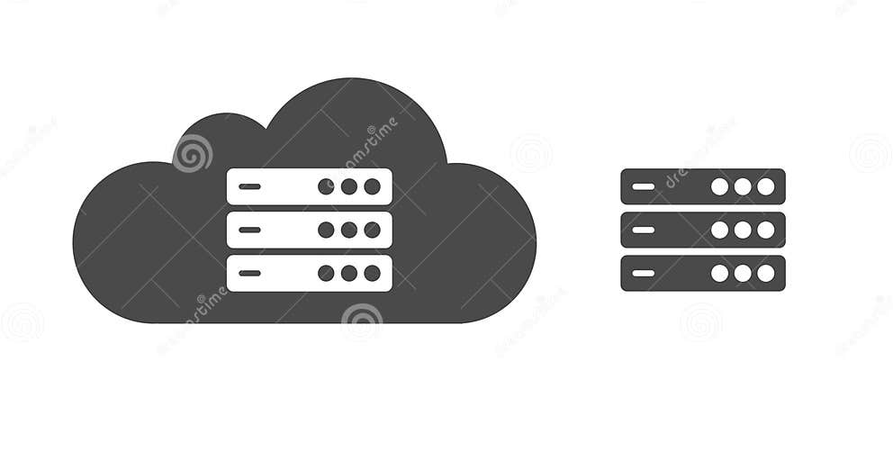 Server Cloud Computing Icon Vector Graphic Illustration, Internet Network Data Hardware ...