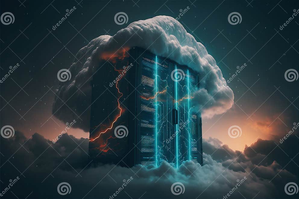 Server Cloud Data Storage Concept Cloudscape Digital Online Service For Global Network Stock