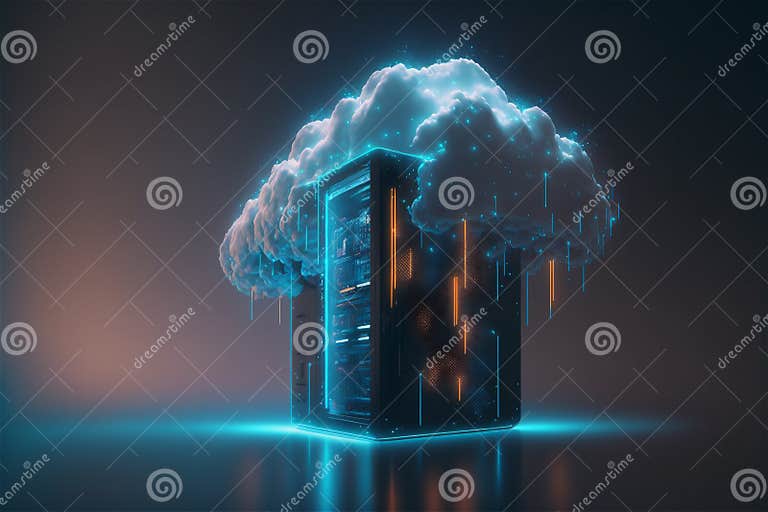Server Cloud Data Storage Concept Solution. Web Database Backup Computer Infrastructure ...