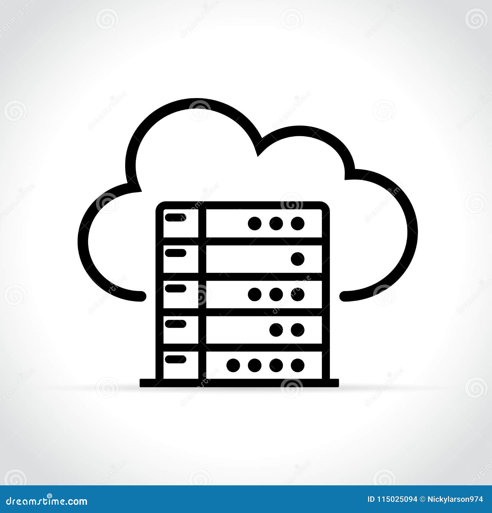Server in Cloud Icon Concept Stock Vector - Illustration of icon ...