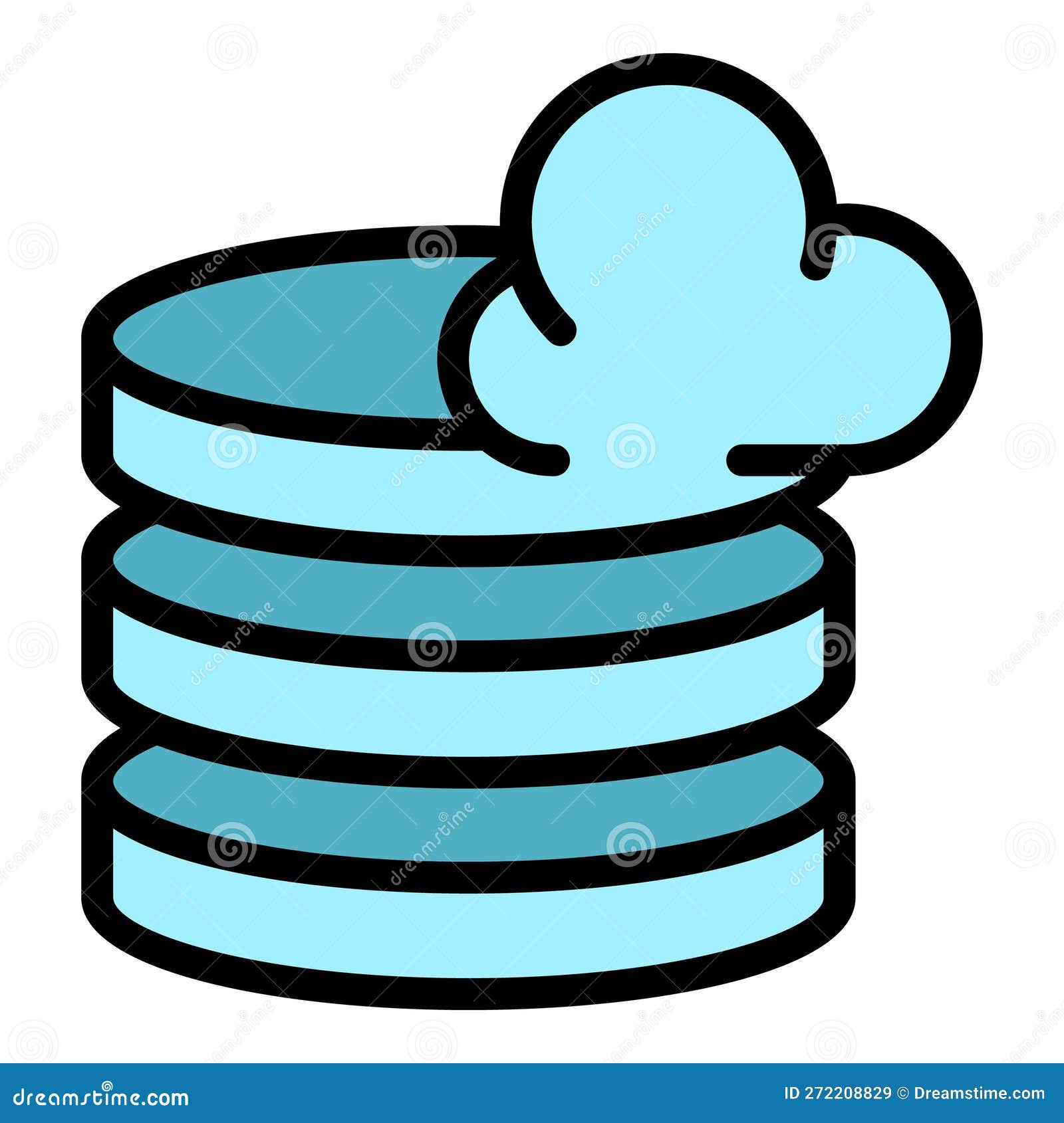 Server Cloud Icon Vector Flat Stock Vector - Illustration of wireless ...