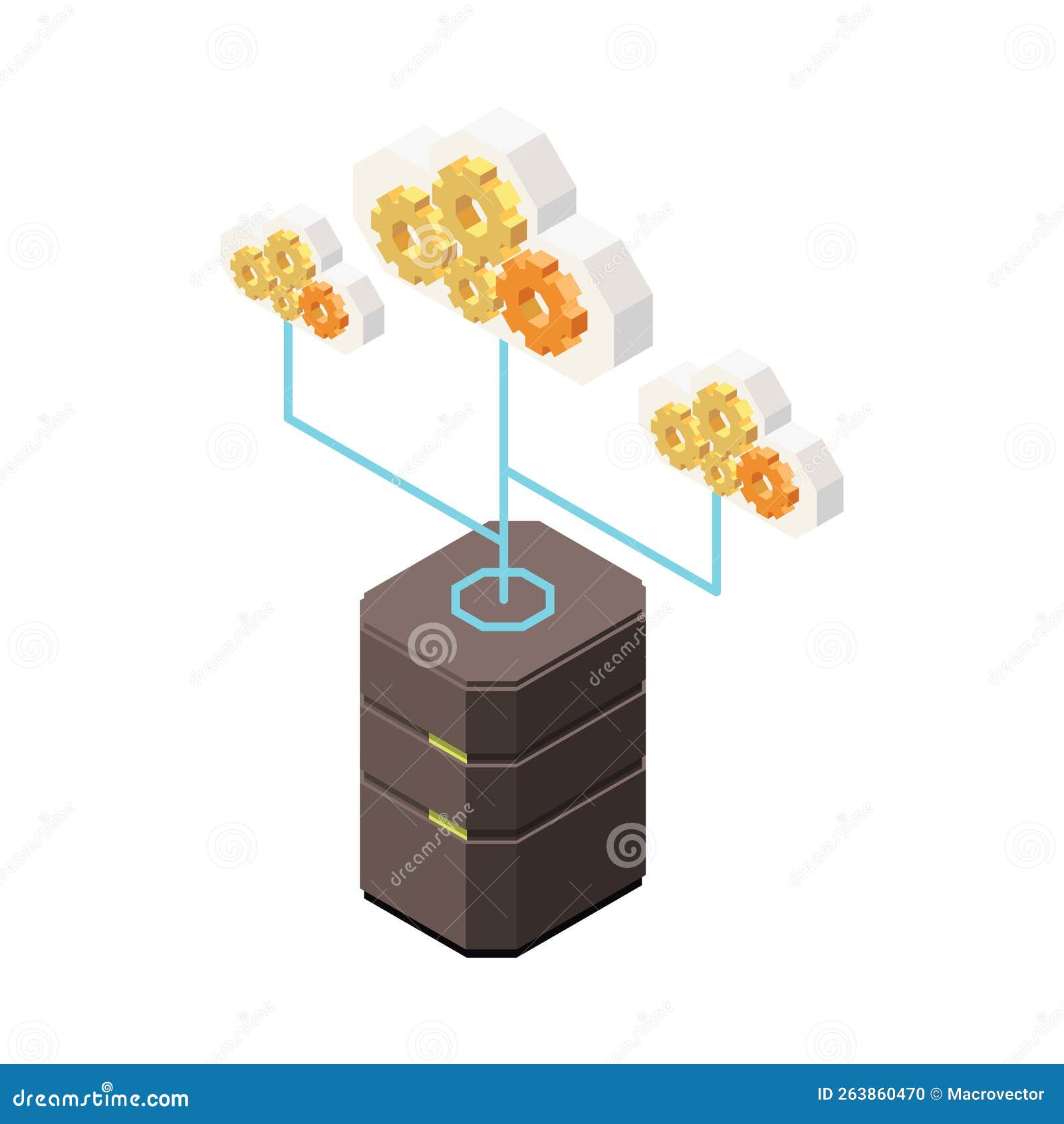 Server Clouds Connection Composition Stock Vector - Illustration of success, computer: 263860470