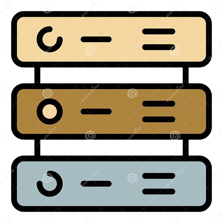 Server Cluster Icon Color Outline Vector Stock Vector - Illustration of ...
