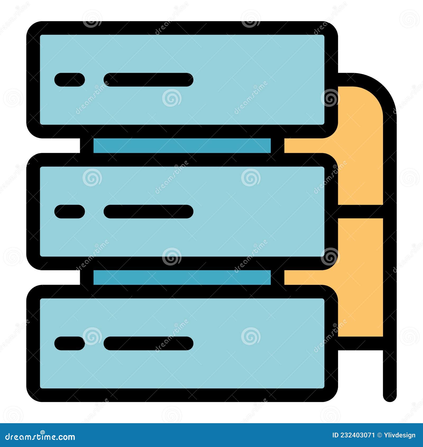 Server Cluster Icon Color Outline Vector Stock Vector - Illustration of ...