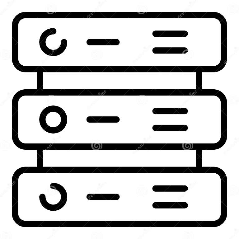 Server Cluster Icon, Outline Style Stock Vector - Illustration of ...