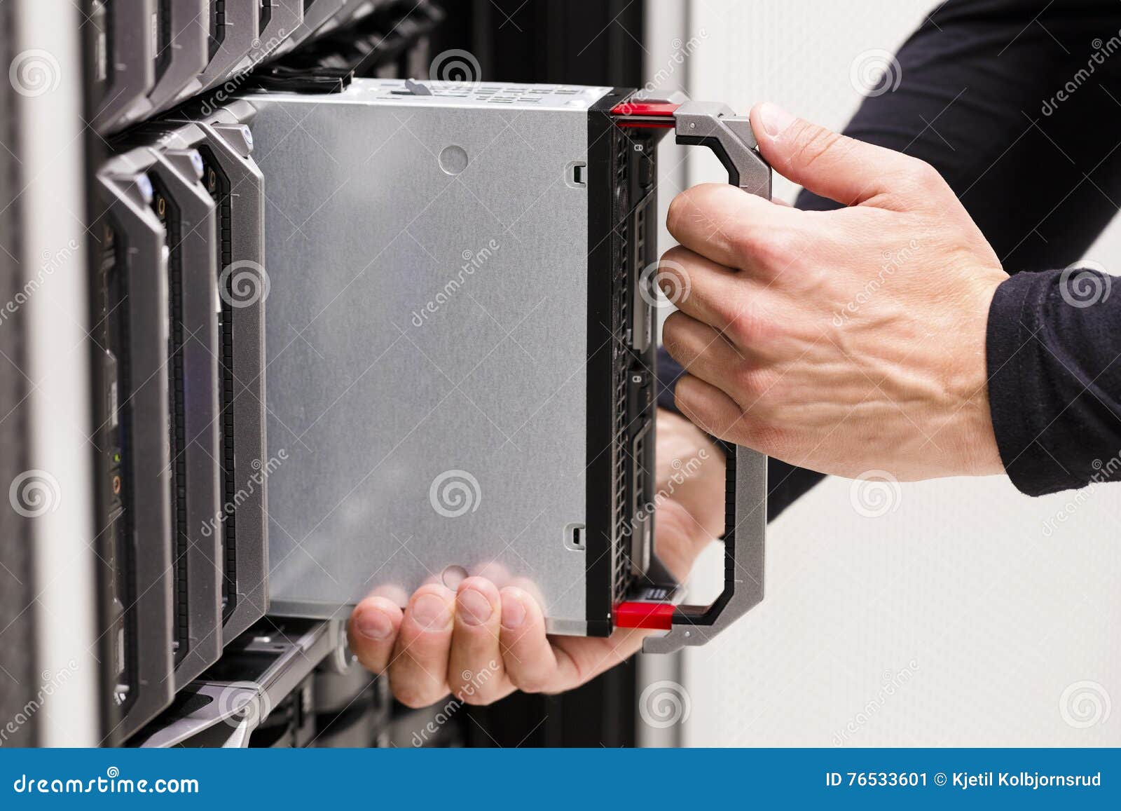 Server Cluster Installation in Large Datacenter Stock Image - Image of ...