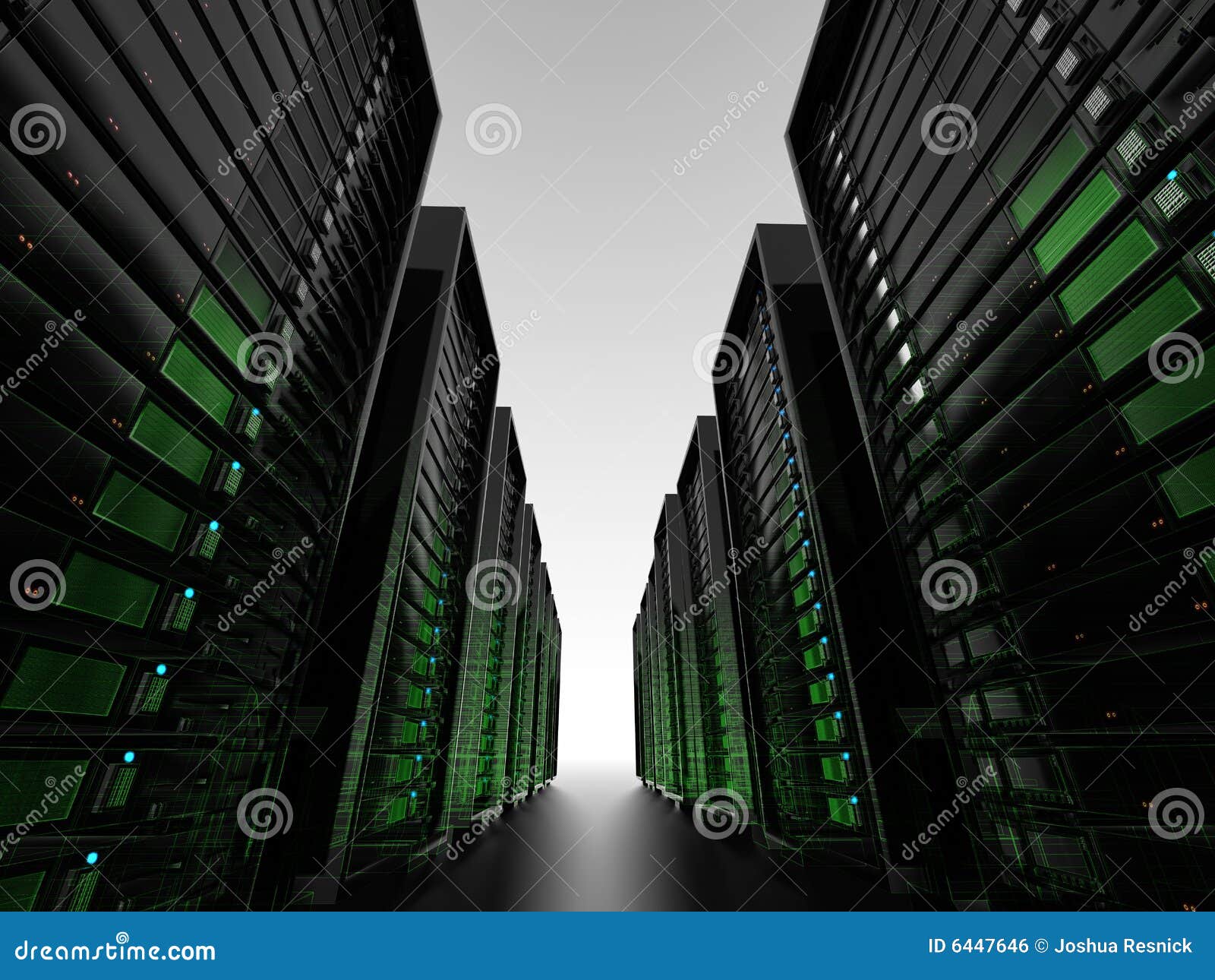 Server Clusters with Wireframe Stock Illustration - Illustration of ...