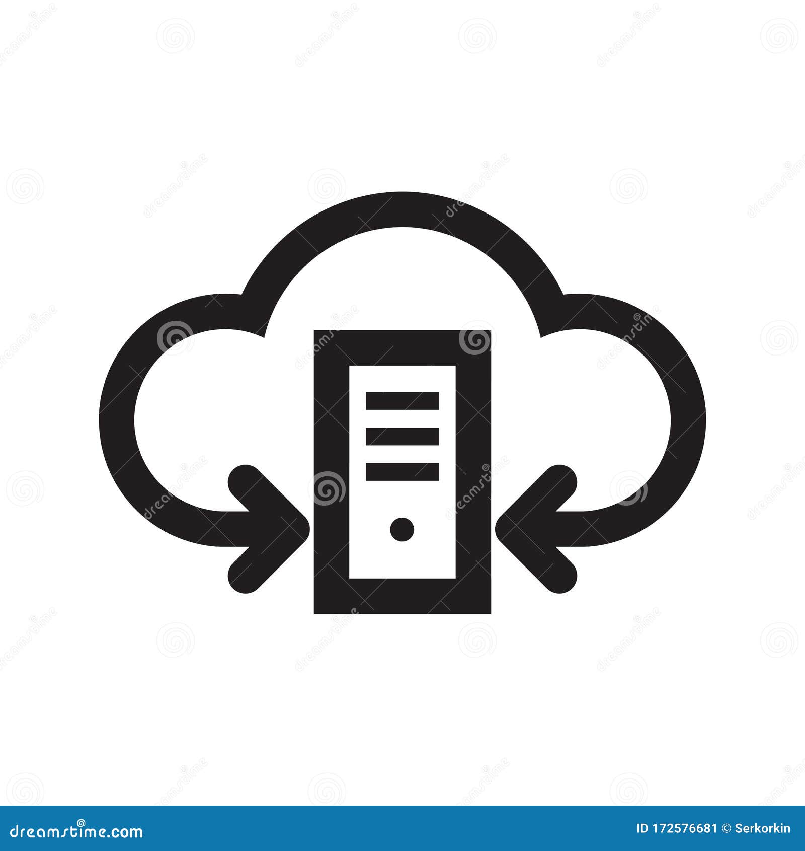 Server Computer Cloud Hosting Icon Design Computing Technology Sign Network Connection Symbol