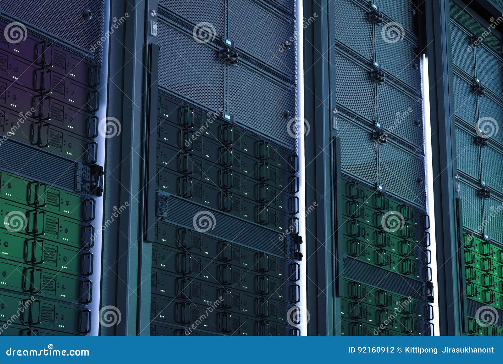 Server computer cluster stock illustration. Illustration of technology ...