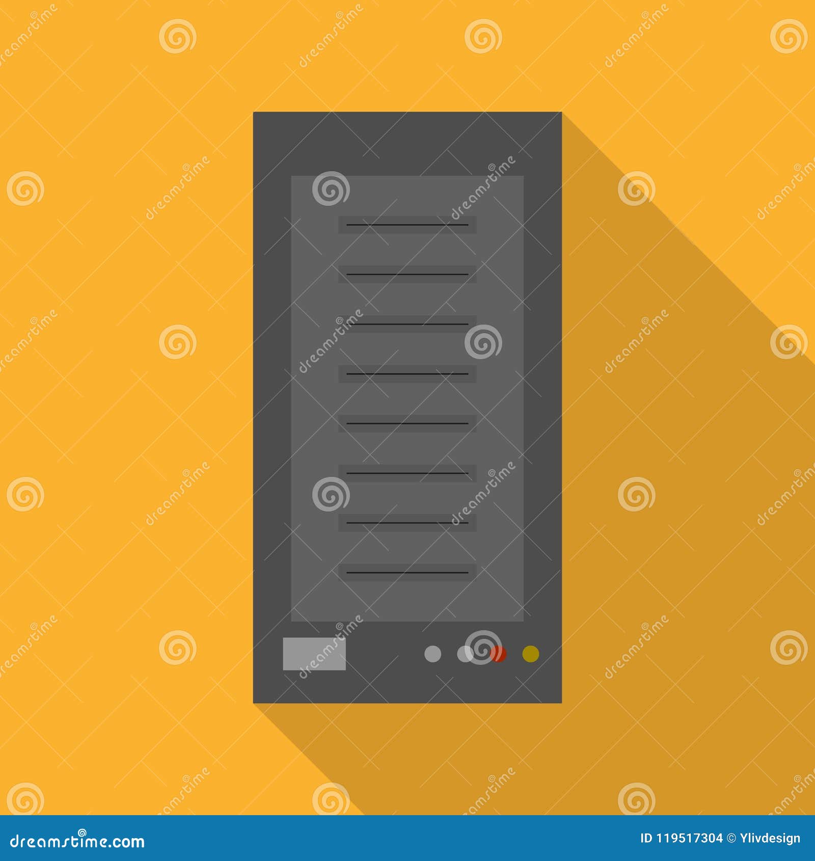 Server Computer Icon, Flat Style Stock Vector - Illustration of design ...