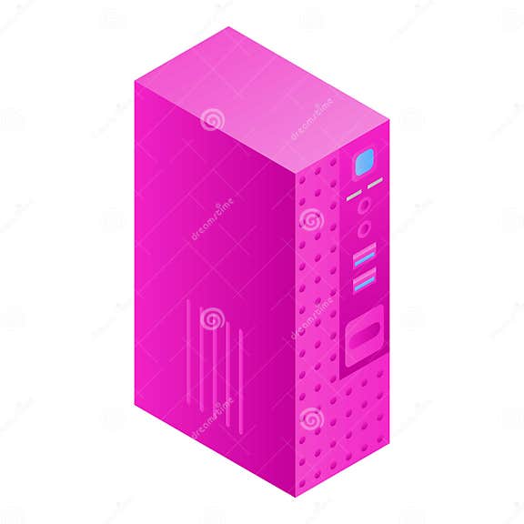 Server Computer Icon, Isometric Style Stock Vector - Illustration of ...