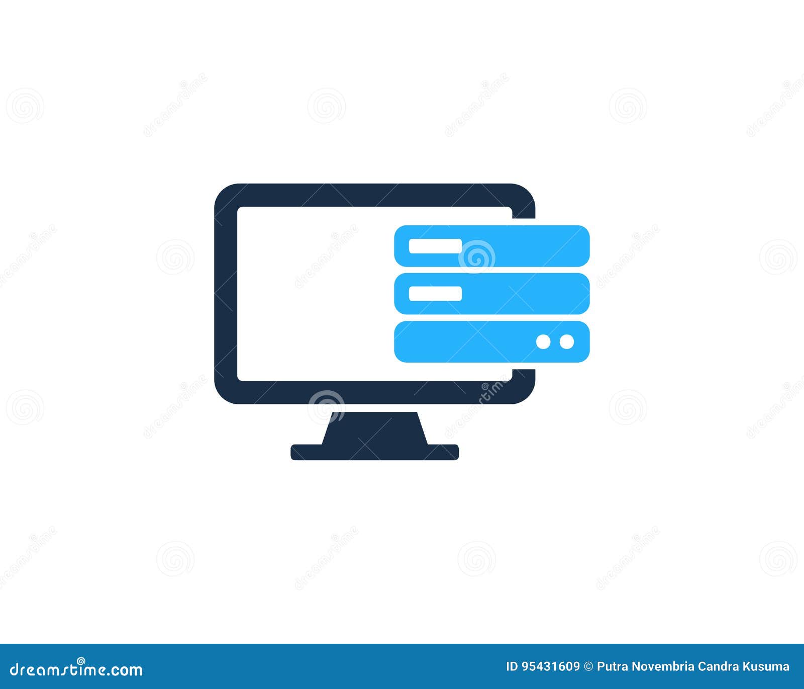 Server-Computer-Ikone Logo Design Element Vektor Abbildung ...