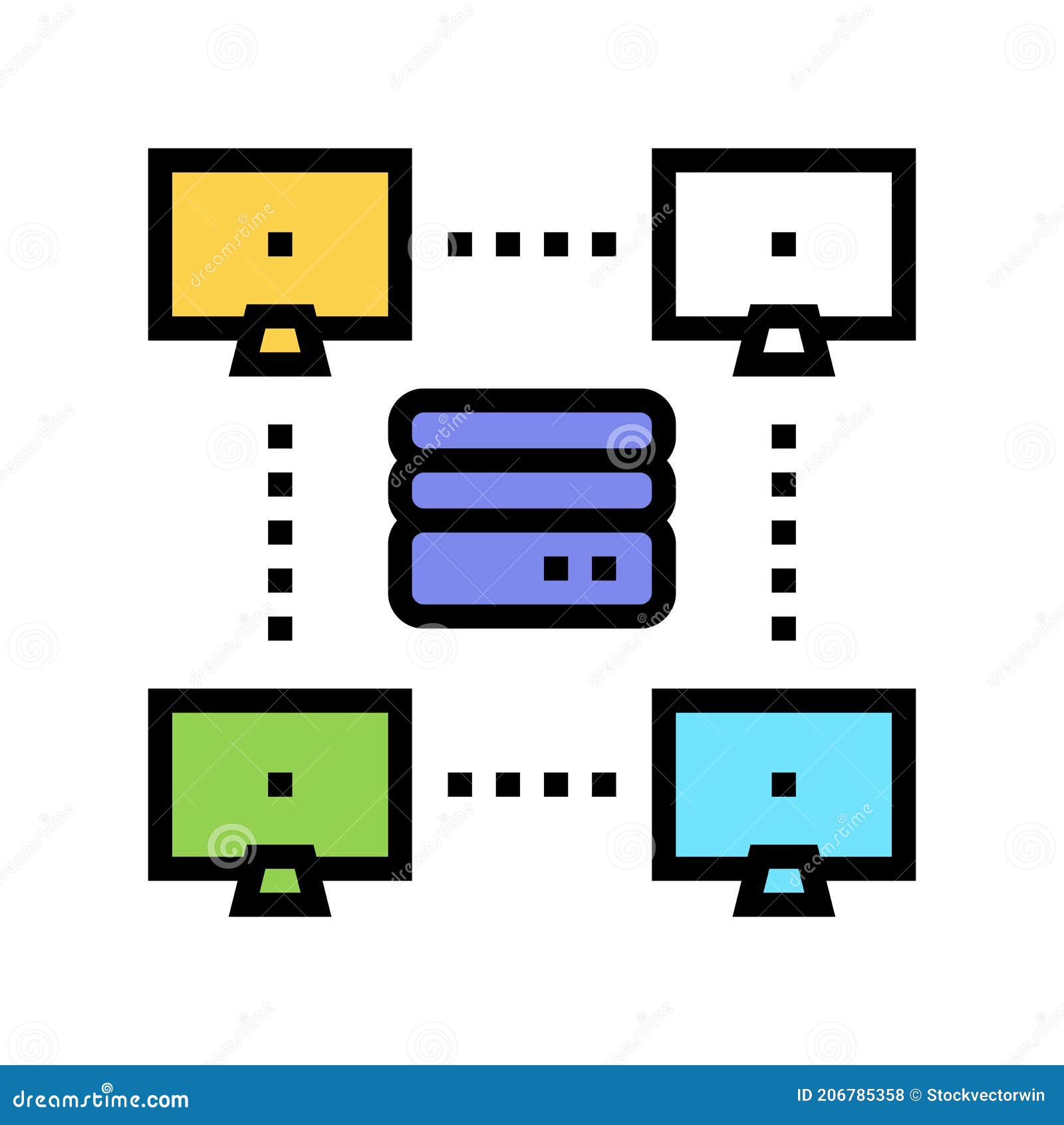 Server Computers Color Icon Vector Illustration Stock Illustration ...