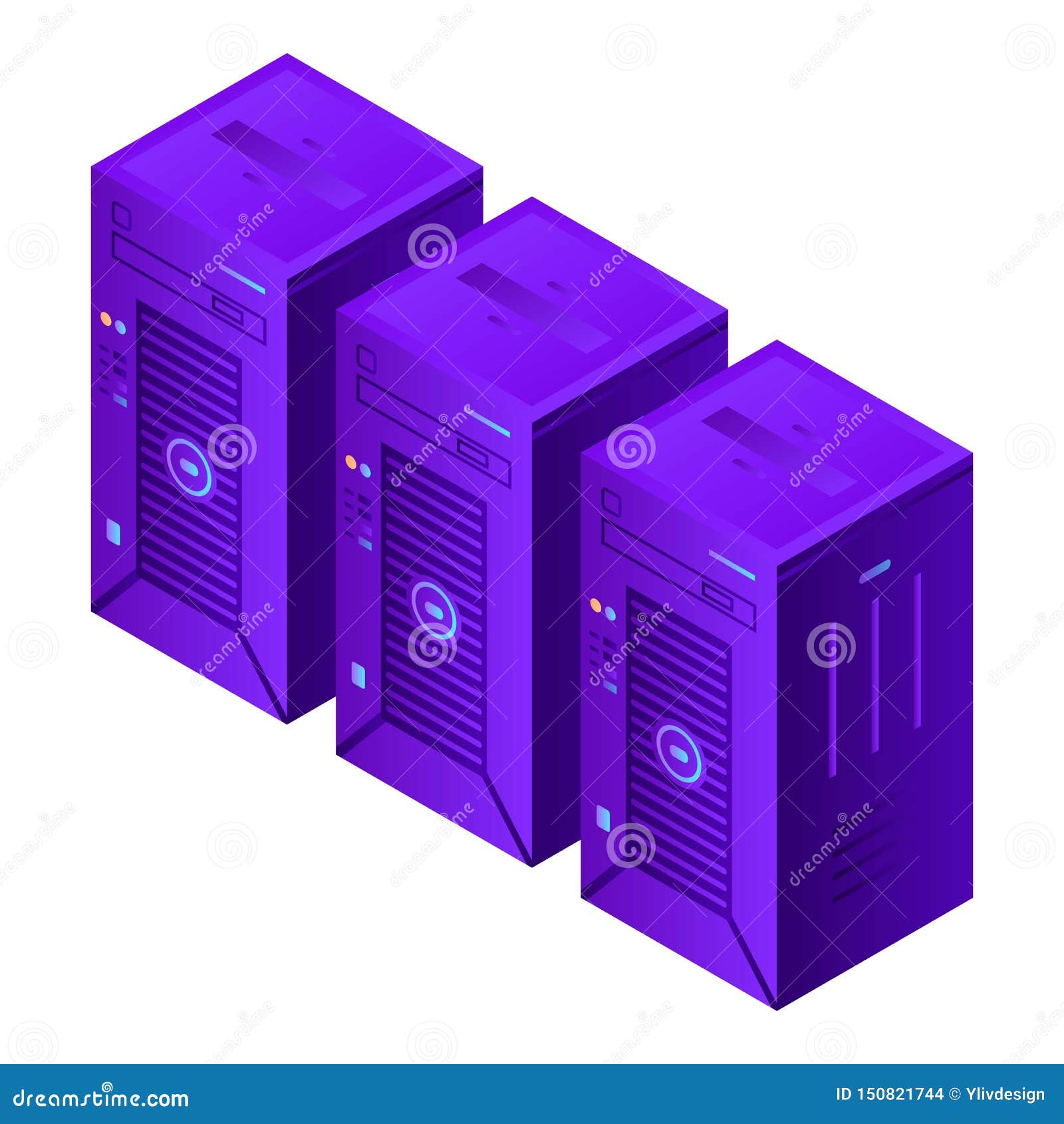 Server Computers Icon, Isometric Style Stock Vector - Illustration of ...
