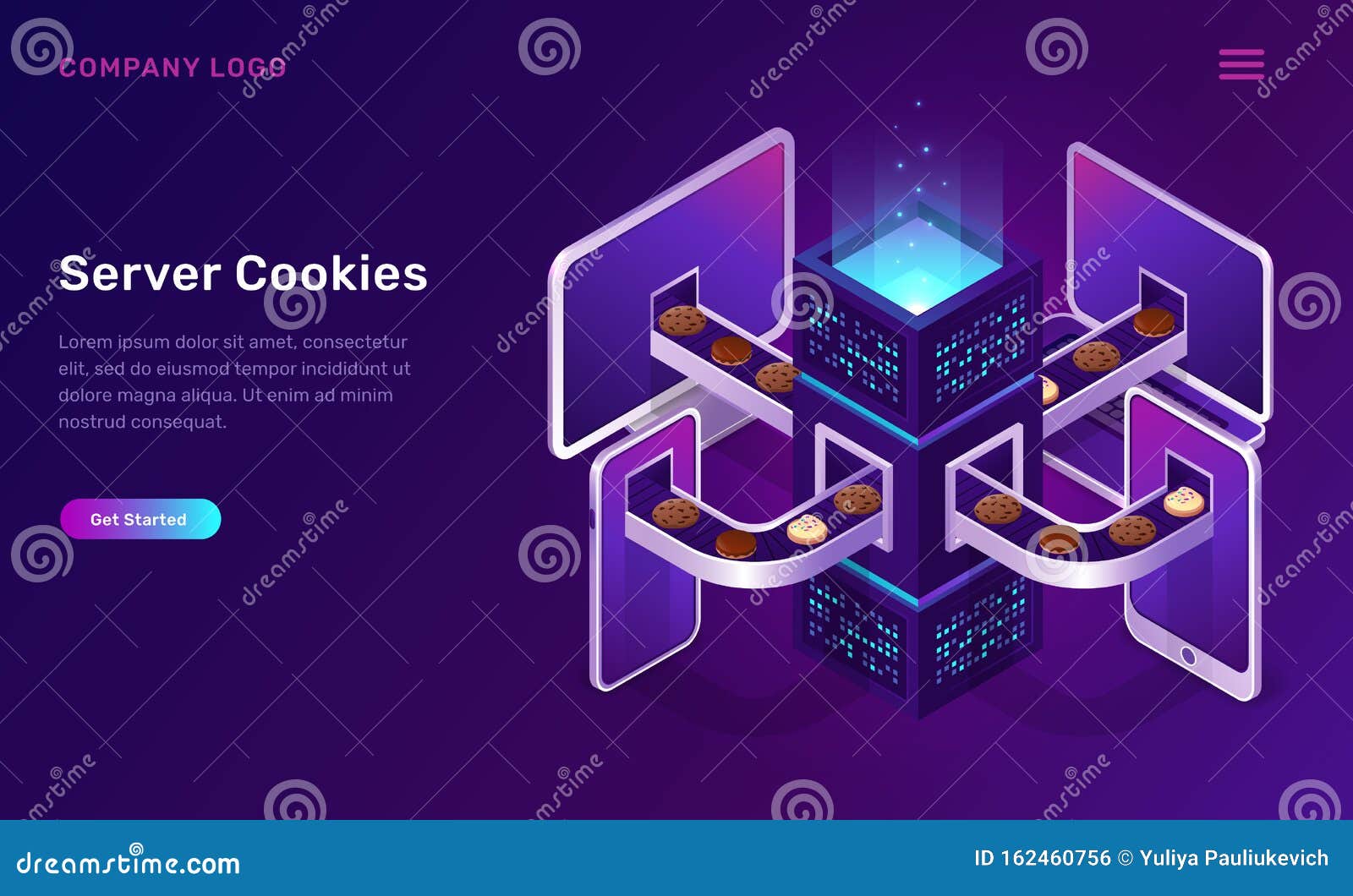 Server Cookies Technology, Isometric Concept Stock Vector ... Server Cookies Technology, Isometric Concept Stock Vector ...