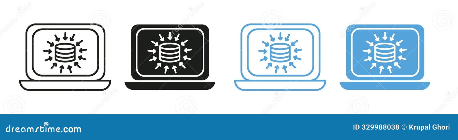 Big Data Aggregation Icons Depicting Server Database Management And Cloud Network Analysis