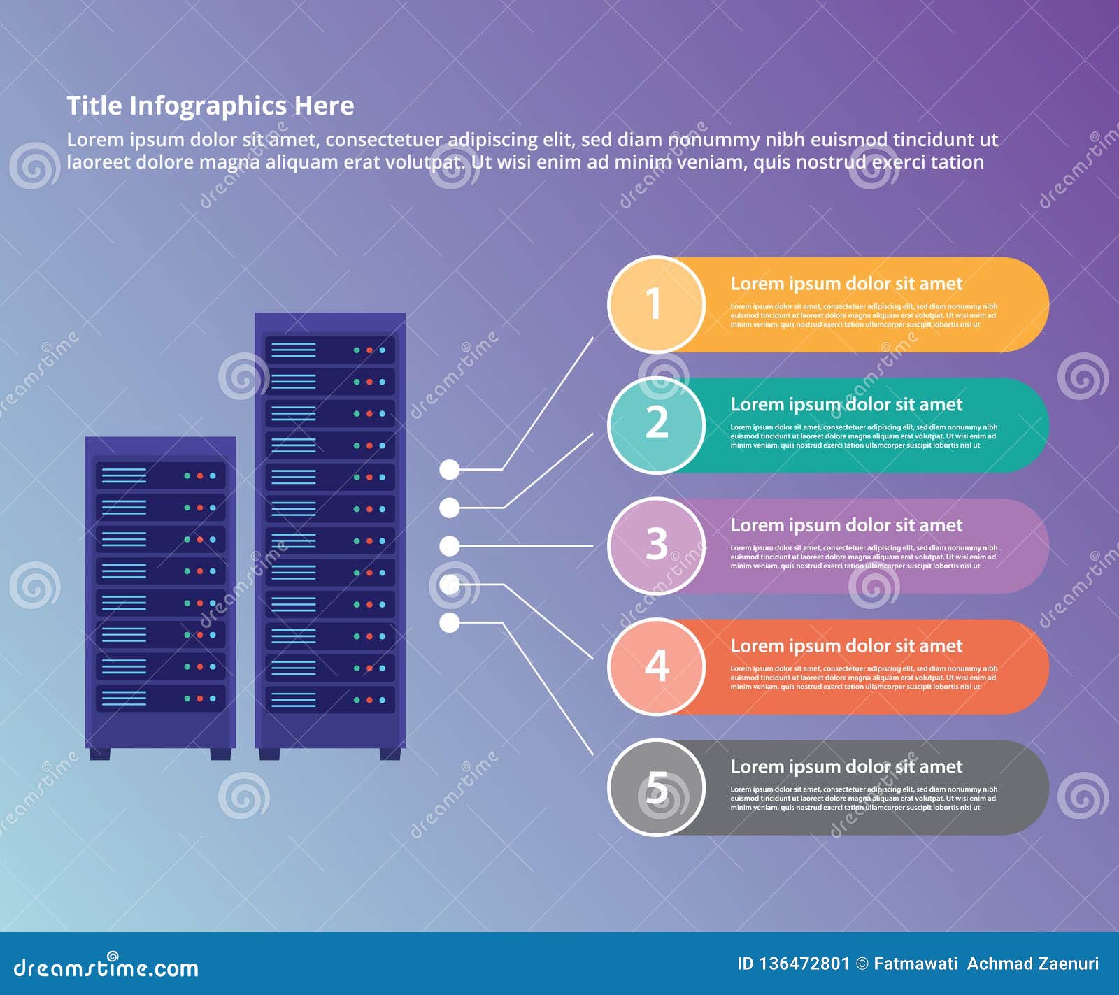 Server Data Center Collection Infographic Template Banner Website or ...