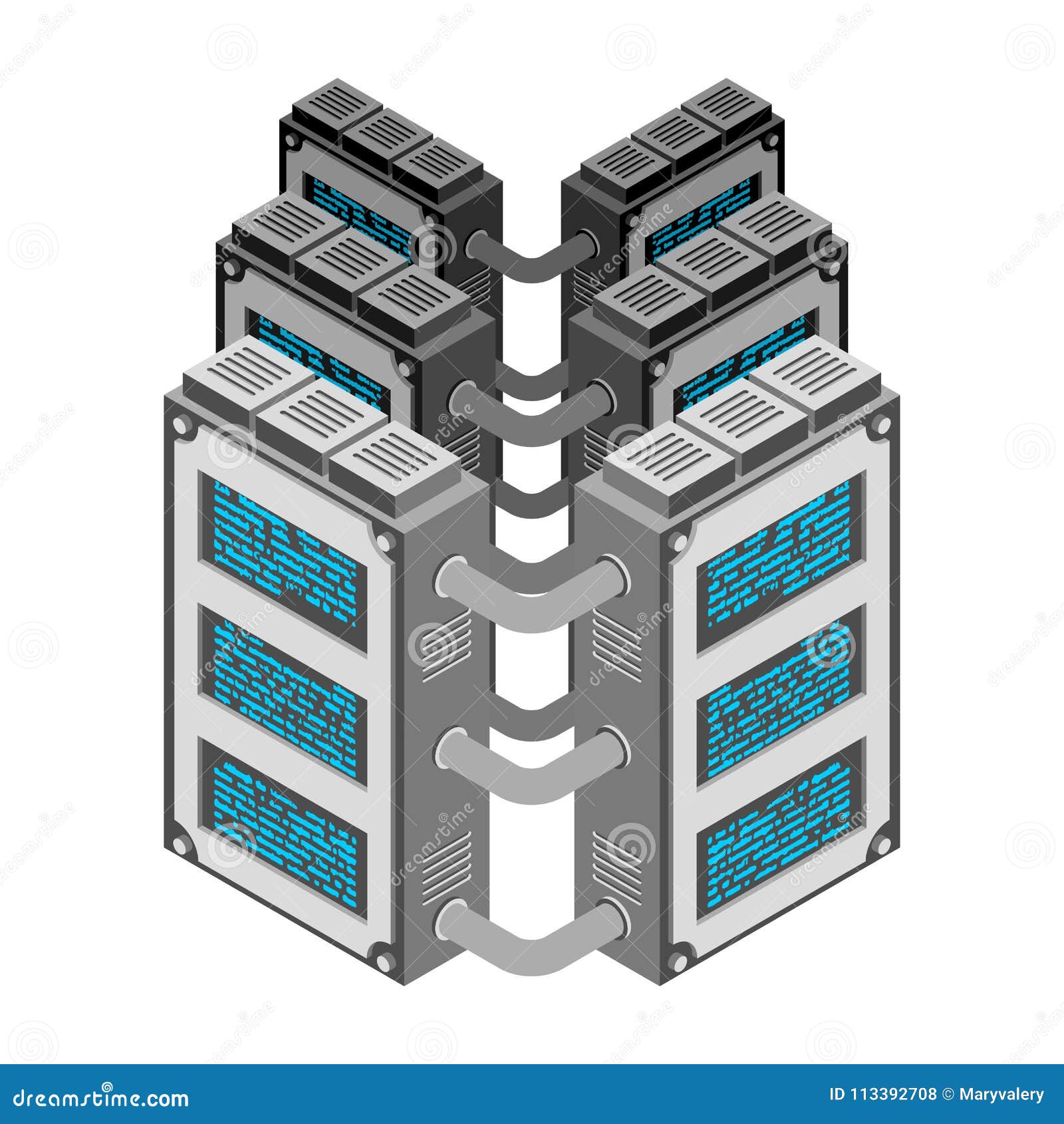 Server. Data Center Isometric Style. Internet Industry. Data ...
