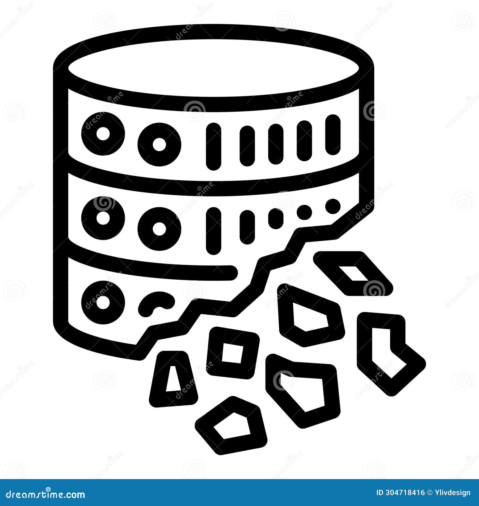 Server Data Loss Icon Outline Vector. Information Alarm Fail Stock ...
