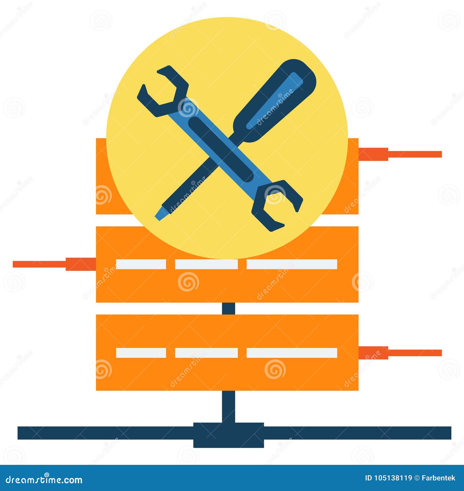Server Data Maintenance with Screwdriver and Spanner Abstract Icon ...