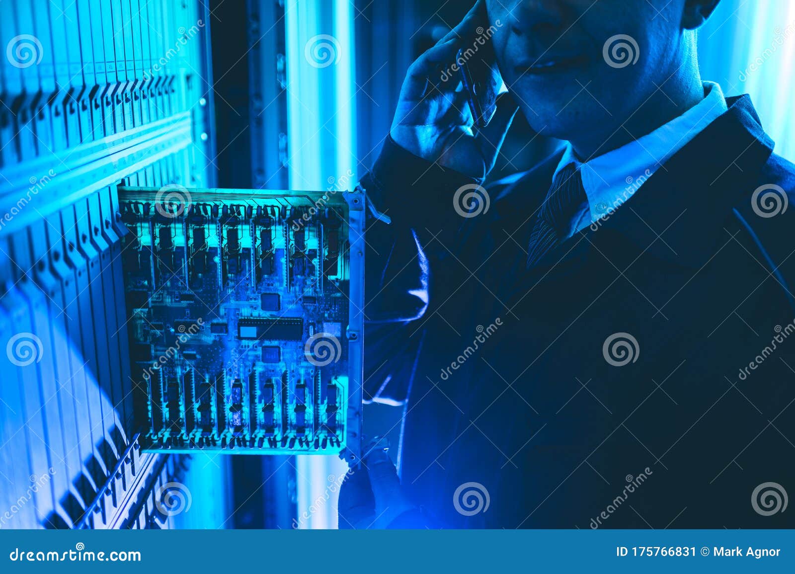 Server Data Network Center Internet Man Connection Stock Image - Image ...