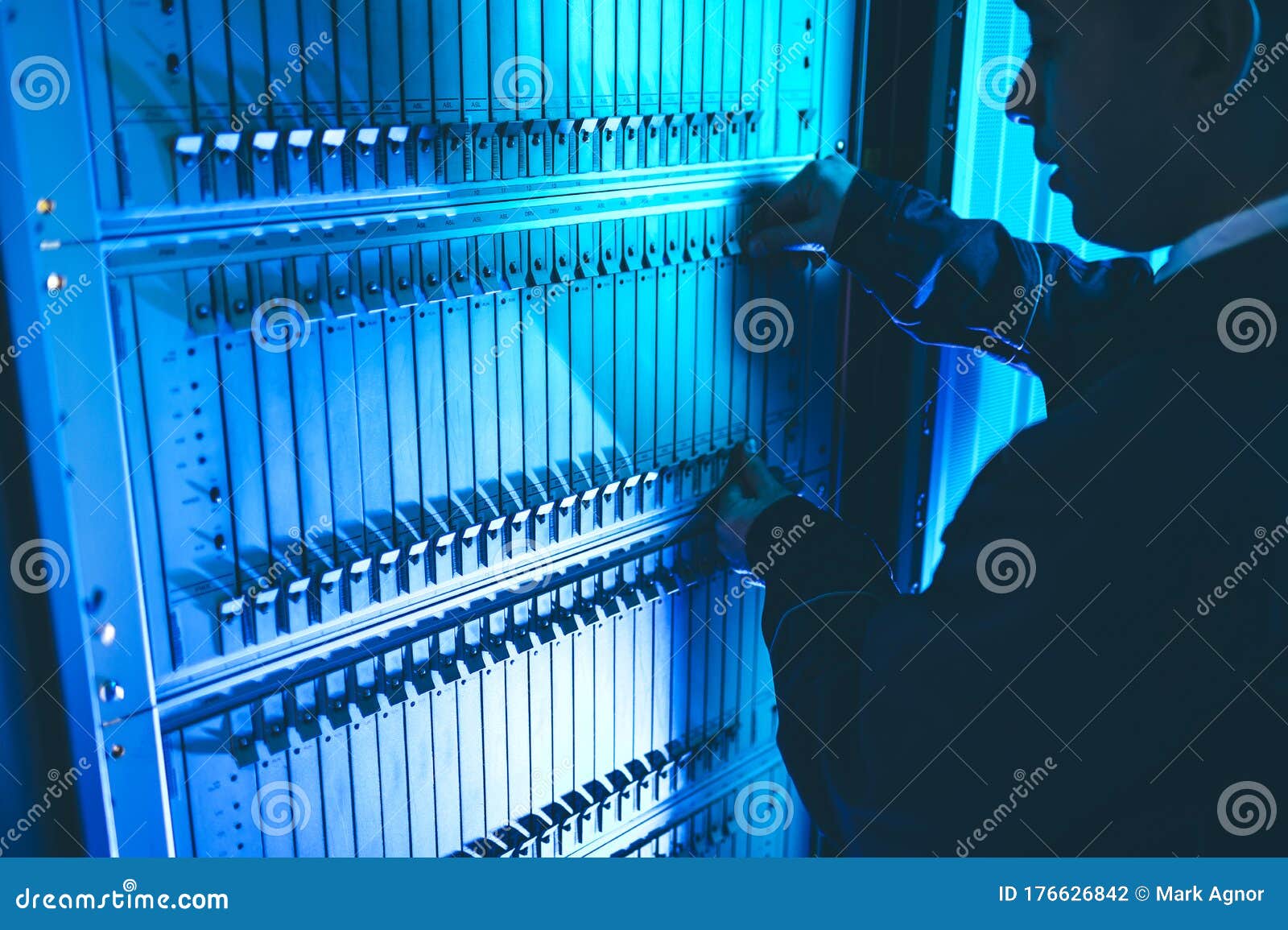Server Data Network Center Internet Man Connection Stock Photo - Image ...
