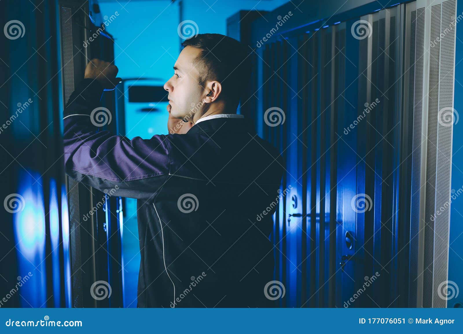 Server Data Network Center Internet Man Connection Stock Image - Image ...