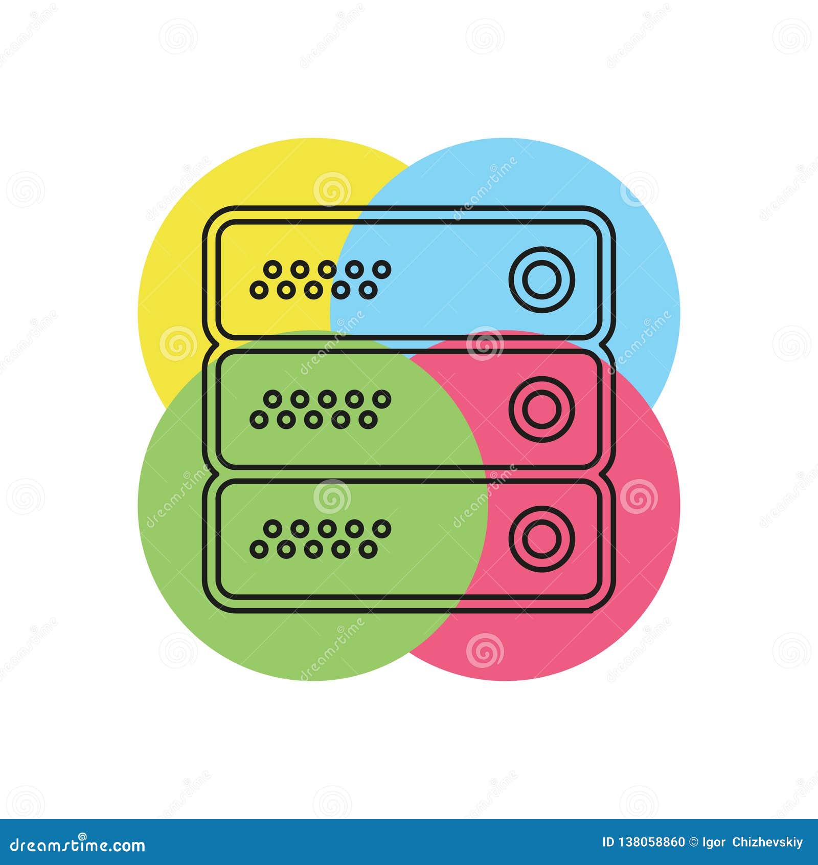 Server Data Racks Illustration - Computer Storage Stock Illustration ...
