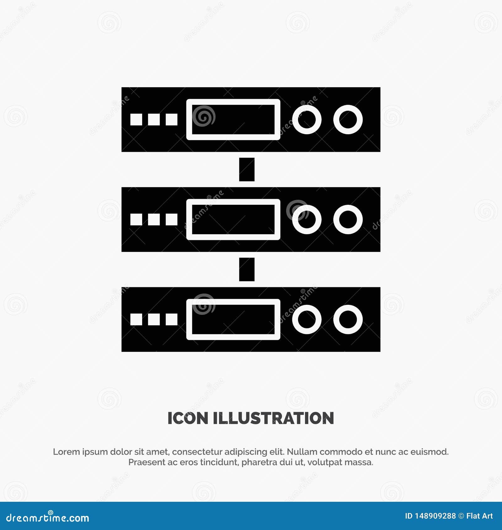 Server Data Storage Cloud Files Solid Glyph Icon Vector Stock
