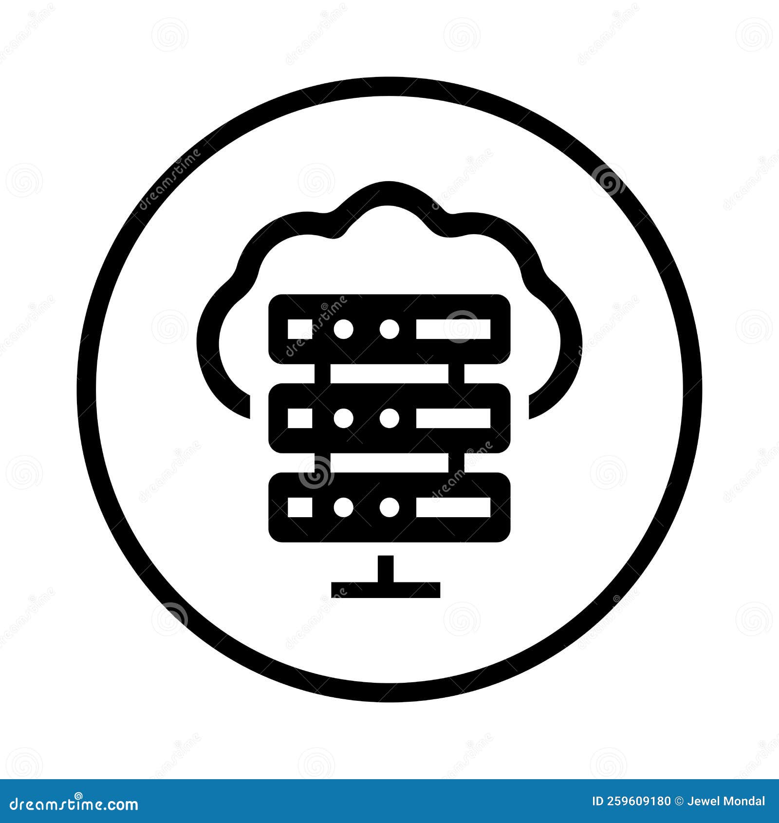 Server, Database, Hosting Icon. Black Vector Sketch Stock Illustration ...