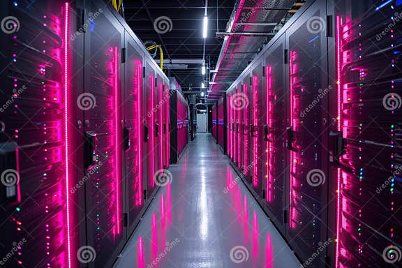 Server in Datacenter. Cloud Computing Data Storage Stock Image - Image ...