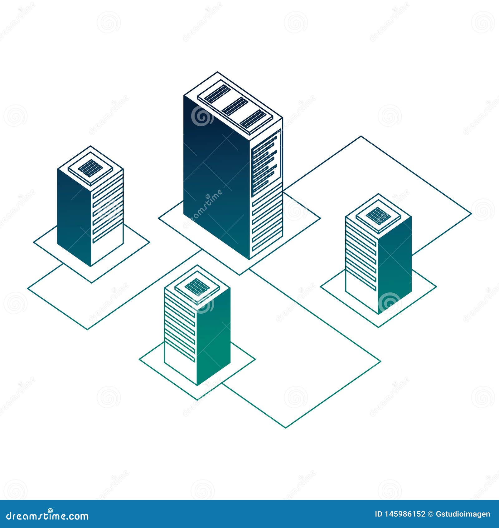 Server Datacenter Network Data Connection Process Development Stock ...