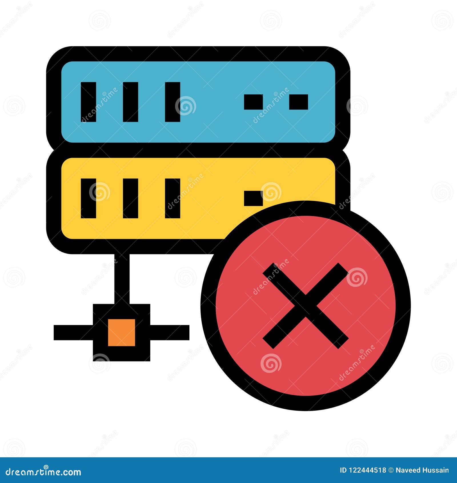 Server Delete Color Line Icon Stock Illustration - Illustration of ...