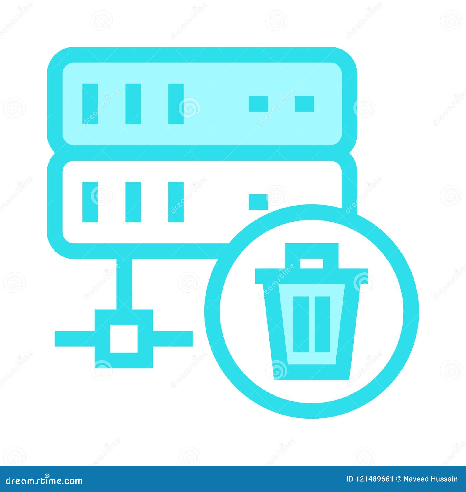 Server delete line icon stock illustration. Illustration of datacenter ...