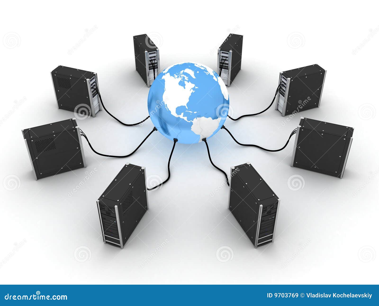 Server and earth america stock illustration. Illustration of concept ...