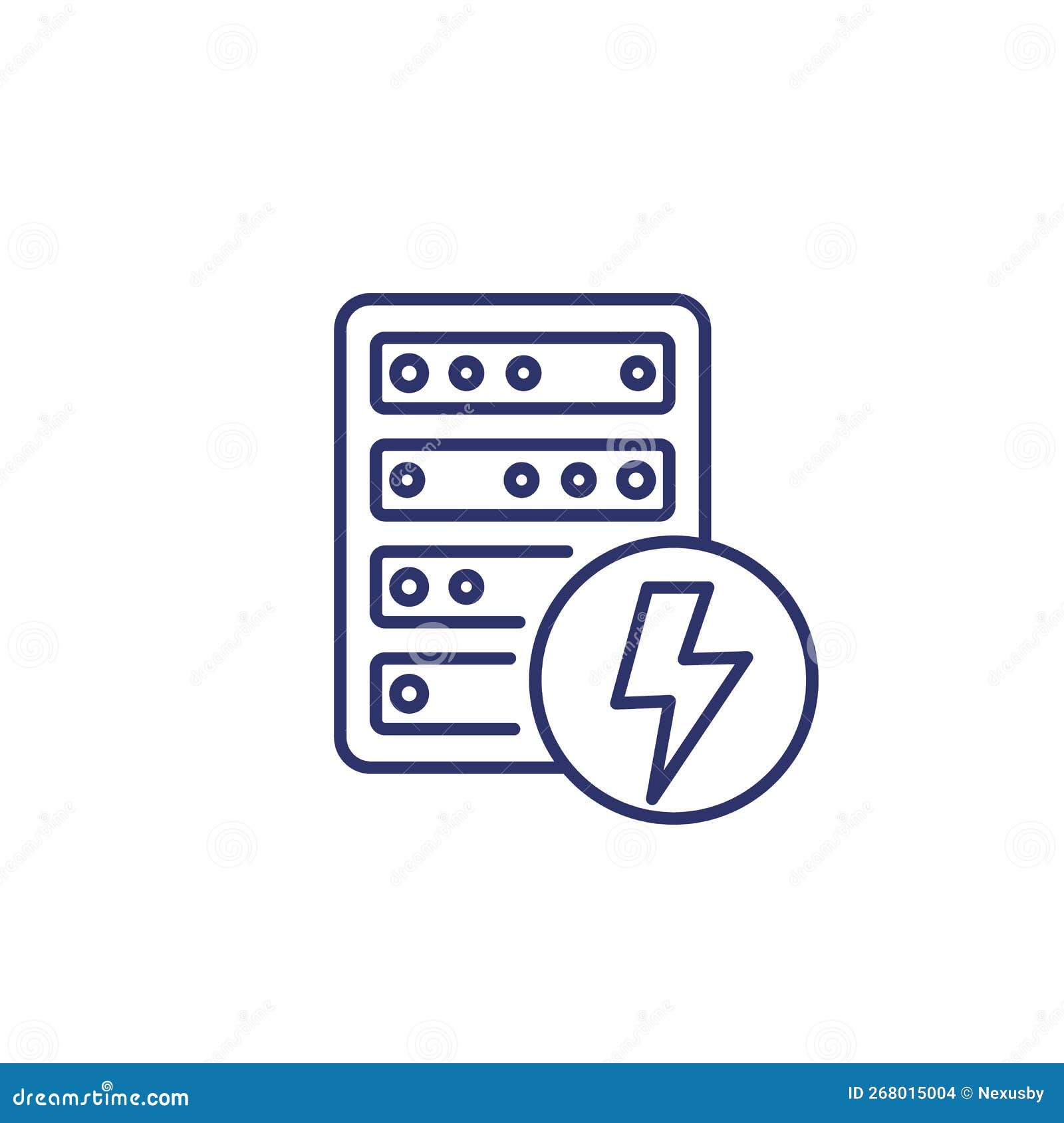 Server Electricity Warning, Electric Power Icon Stock Vector ...