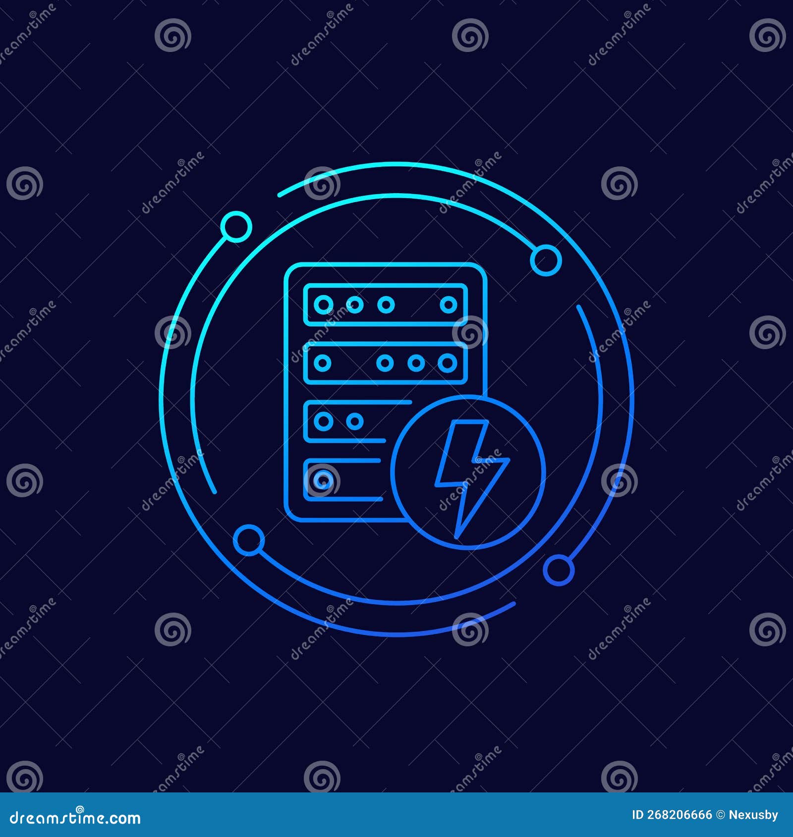 Server Electricity Warning, Electric Power Icon Stock Vector ...