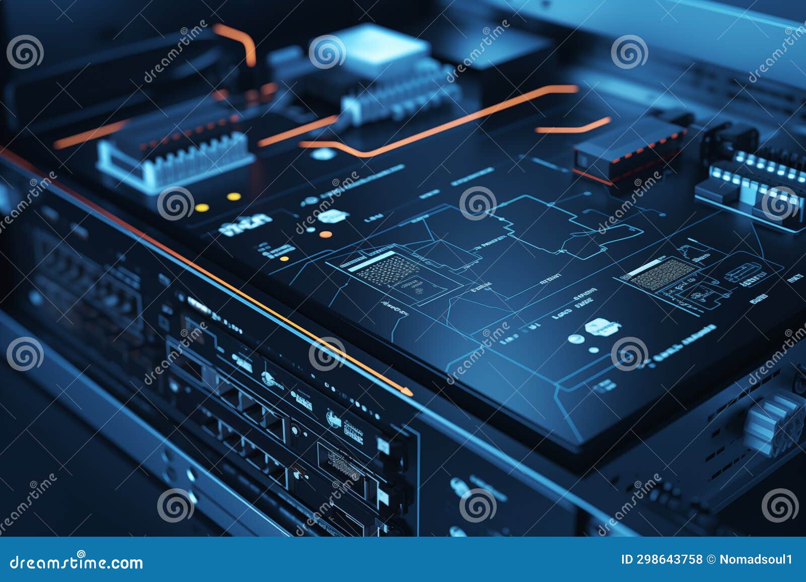 Server Equipment for Massive Data Storage. Generative AI Stock Photo ...
