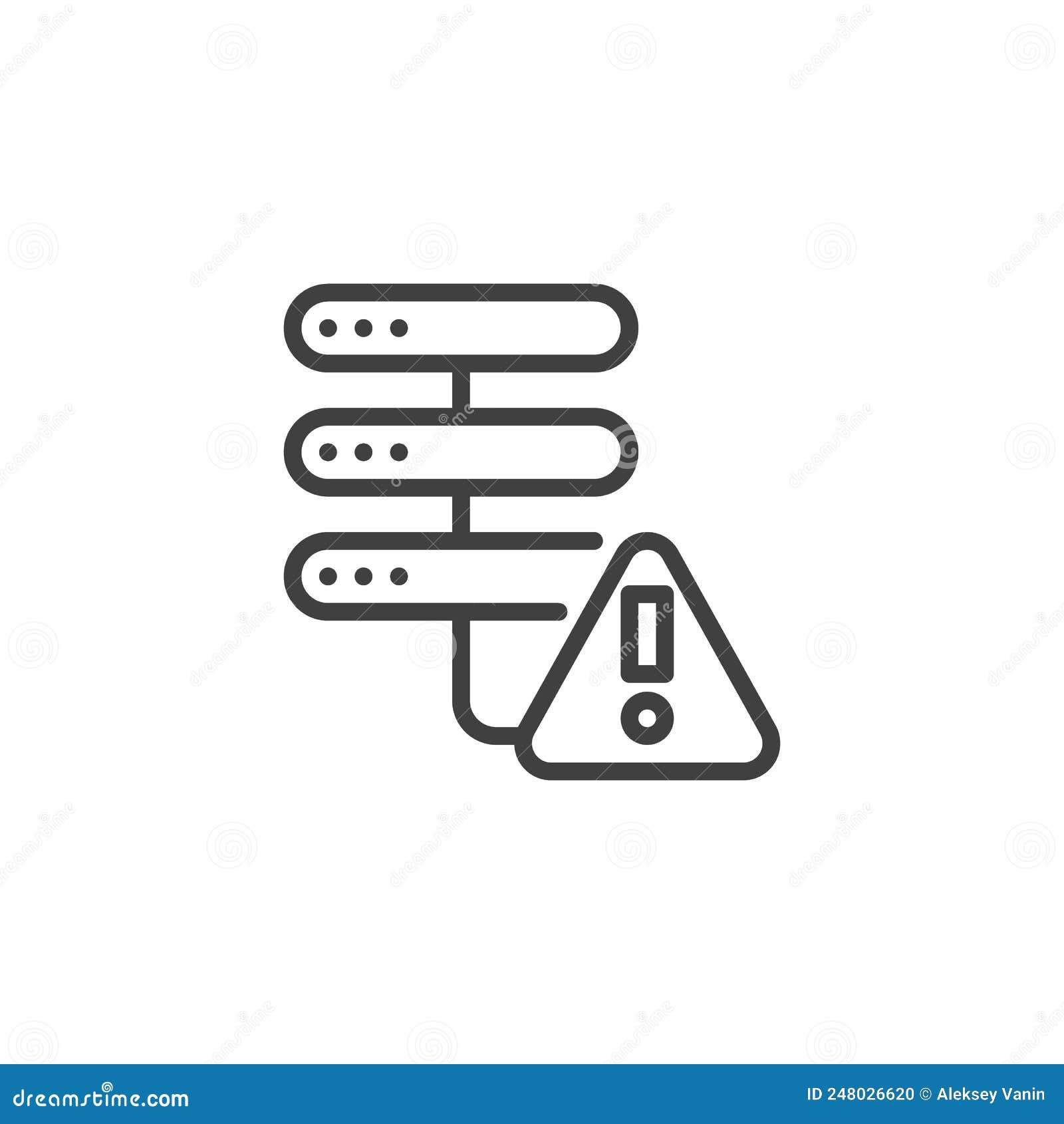 Server error line icon stock vector. Illustration of problem - 248026620