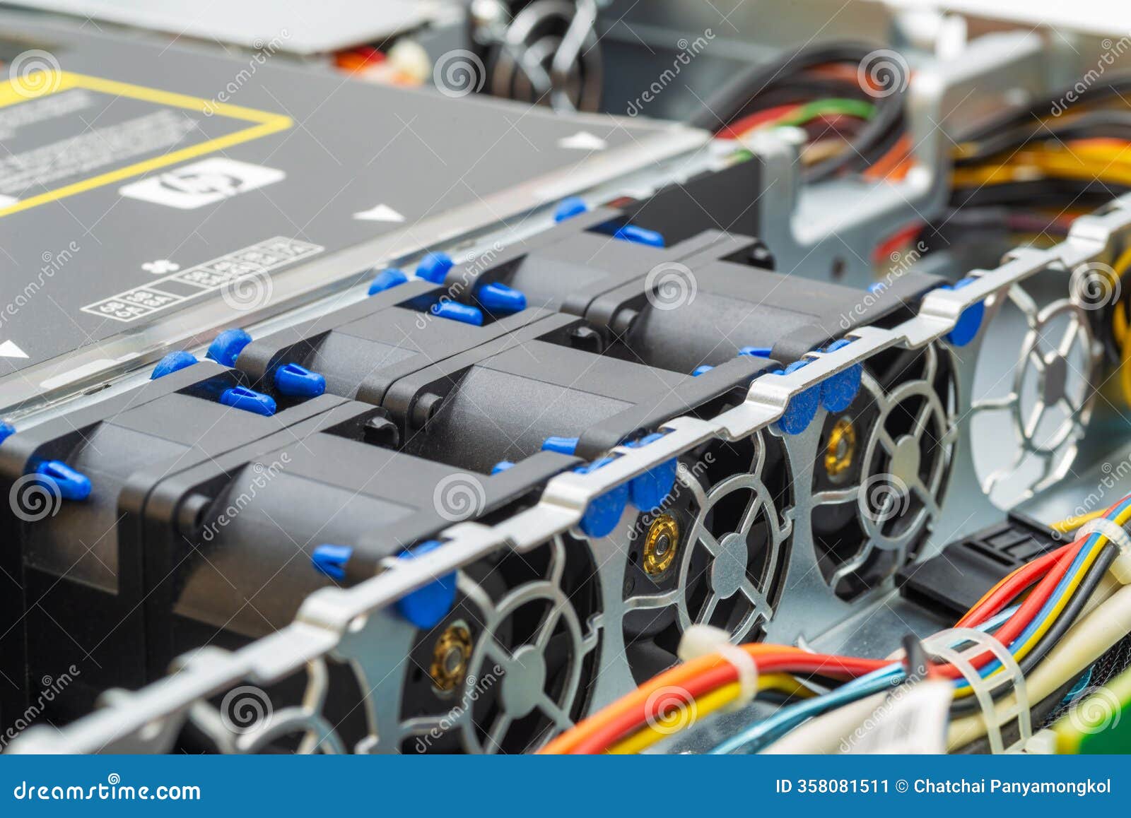 Air Ventilation Fan Assembly Inside a Server Computer Case with ...