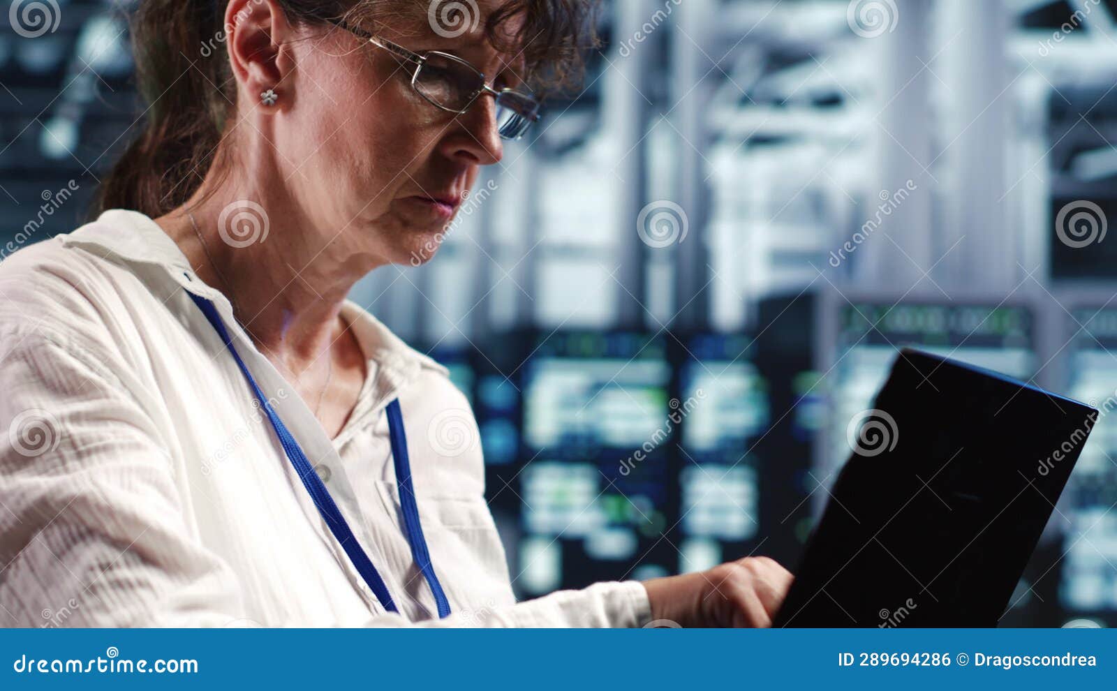 Server Farm with AI Supercomputers Stock Footage - Video of computing ...