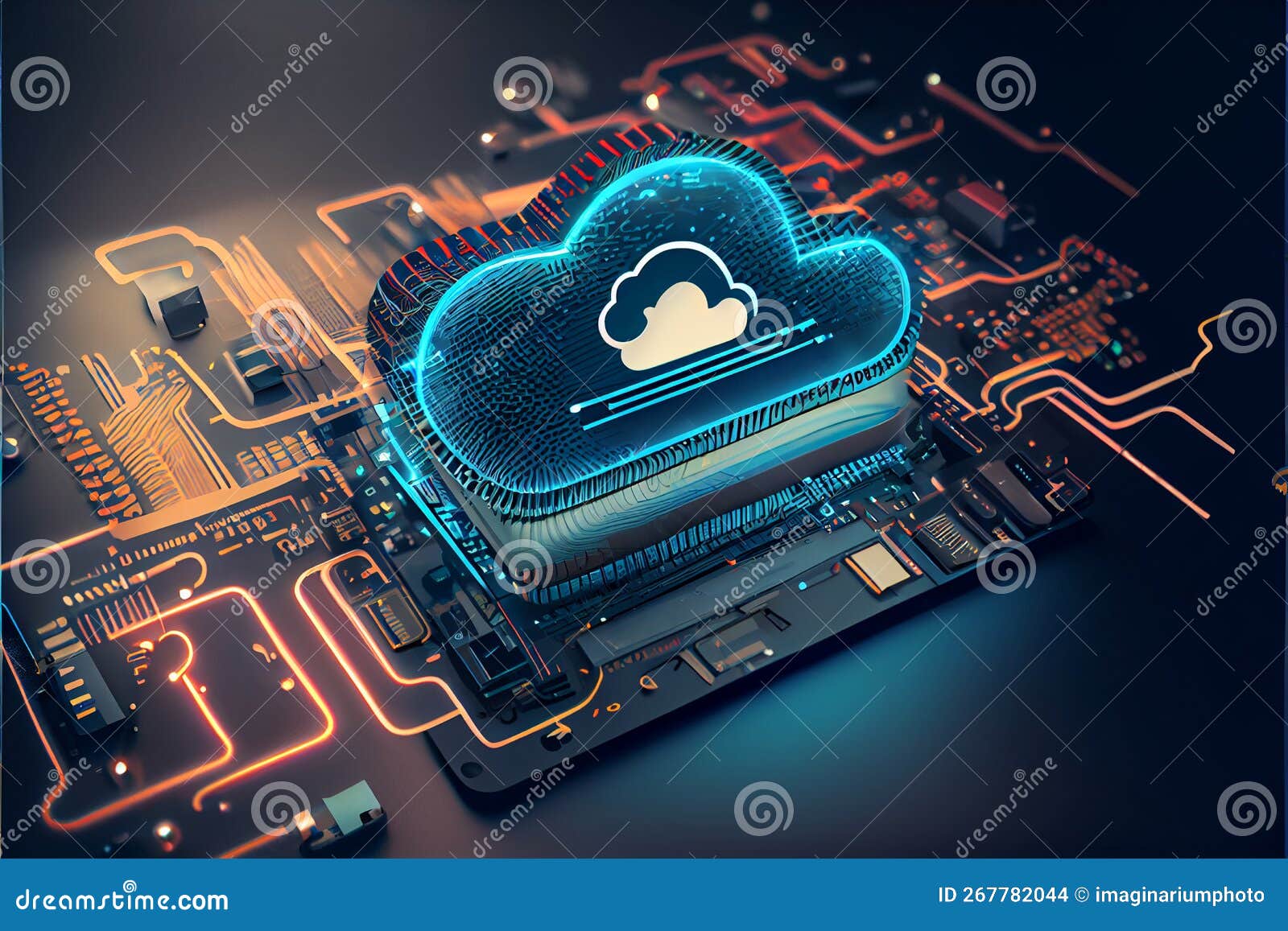 Server Farm Cloud Big Data Computer Technology Concept Stock ...