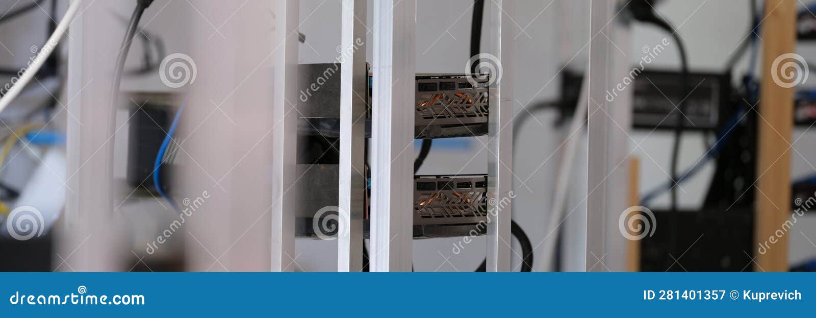 Server Farm in Indoor Data Center Closeup Stock Image - Image of ...