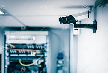 Server Farm Security Camera Stock Image - Image of protection, circuit ...