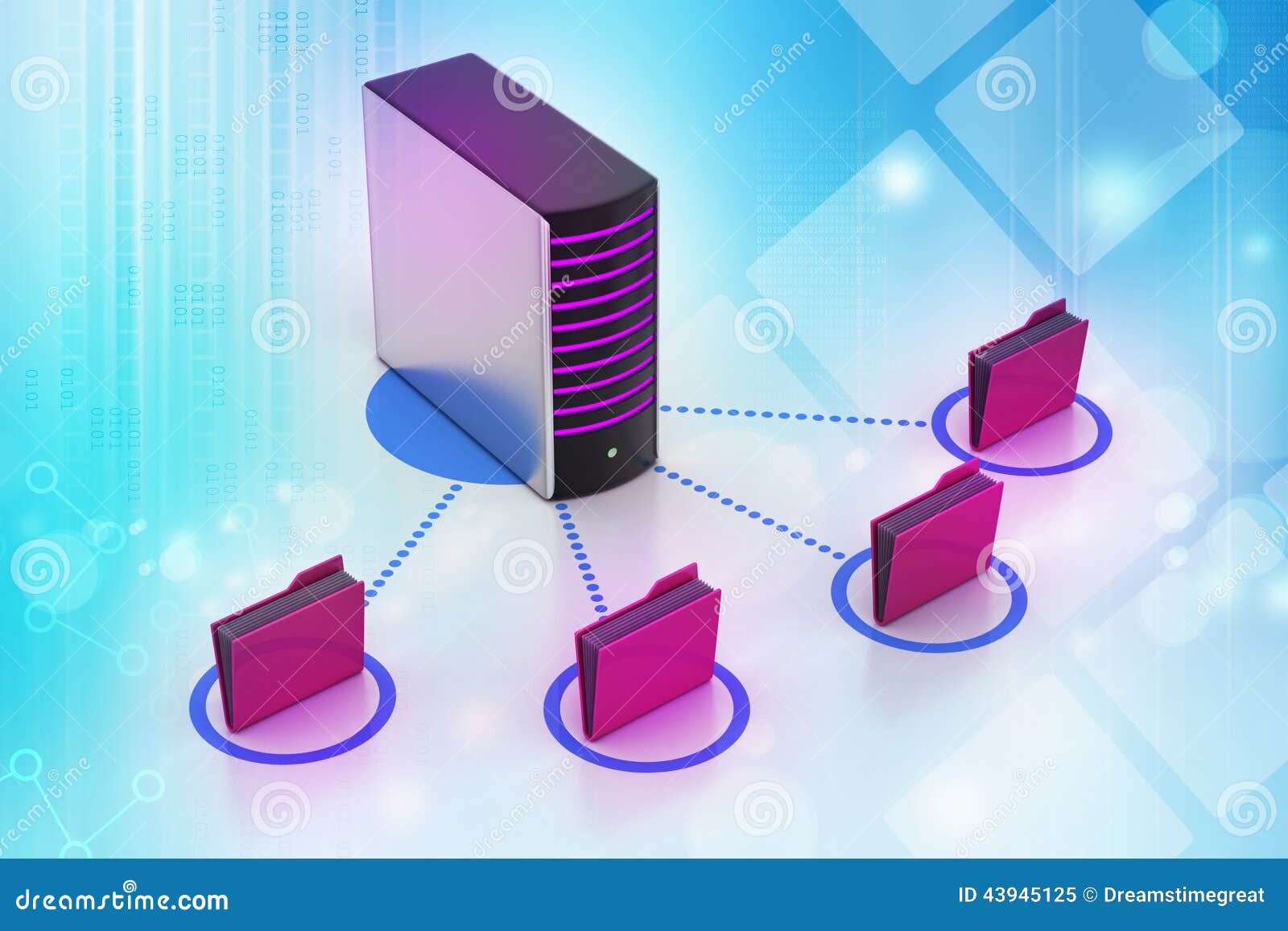 Server with file folder stock illustration. Illustration of global ...