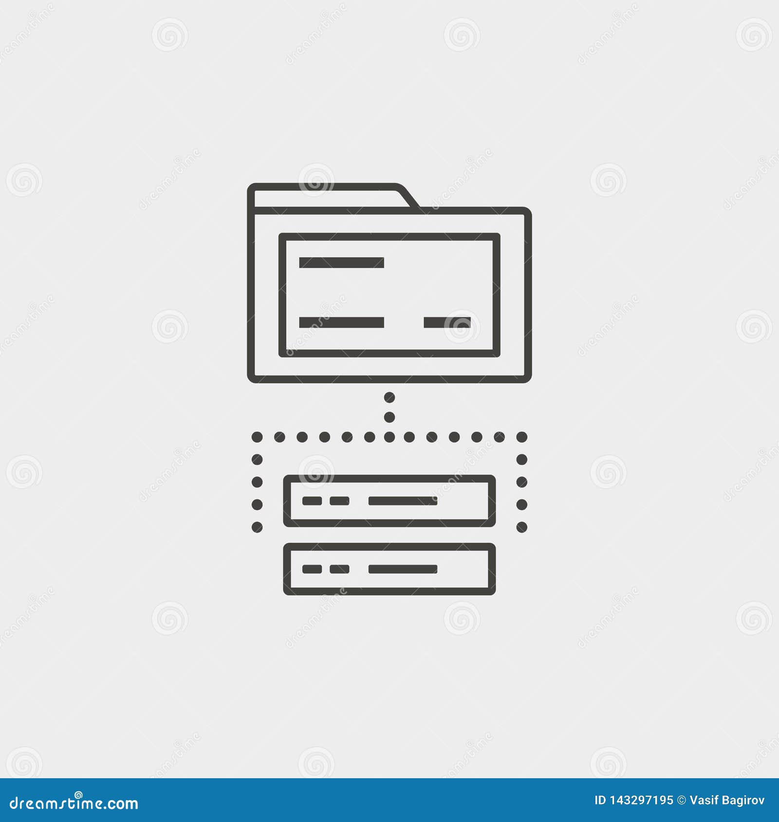 Server, Folder, Database, Outline, Icon. Web Development Vector Icon ...