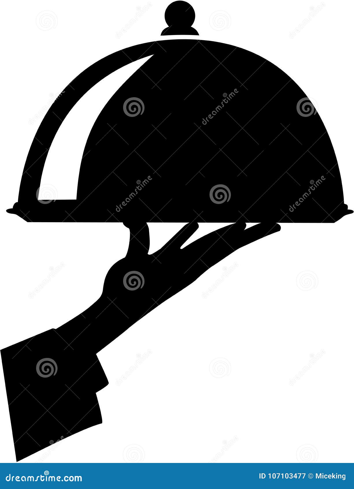 Server hand with plate stock vector. Illustration of work - 107103477