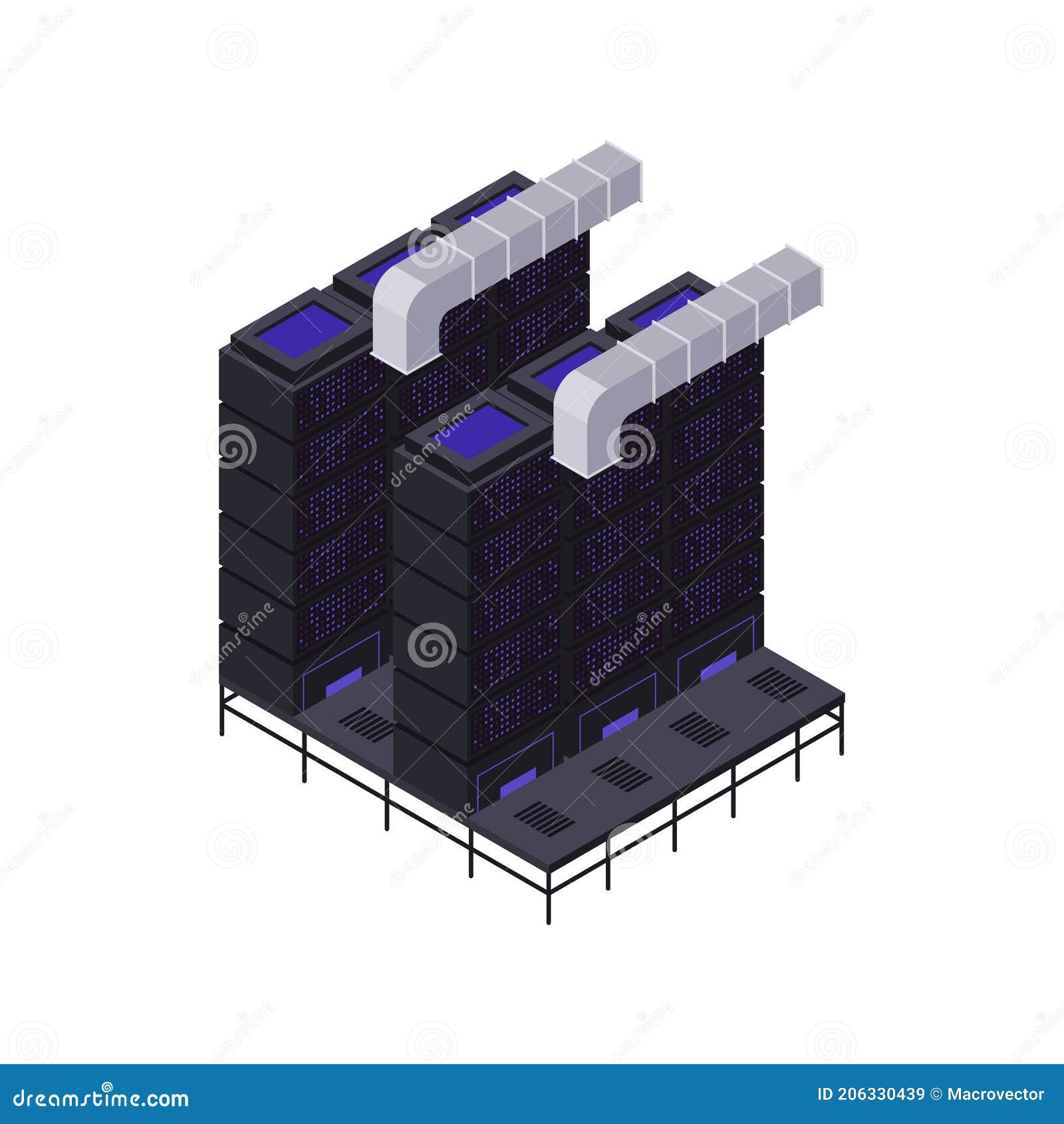 Server Heat Removal Composition Stock Vector - Illustration of module ...