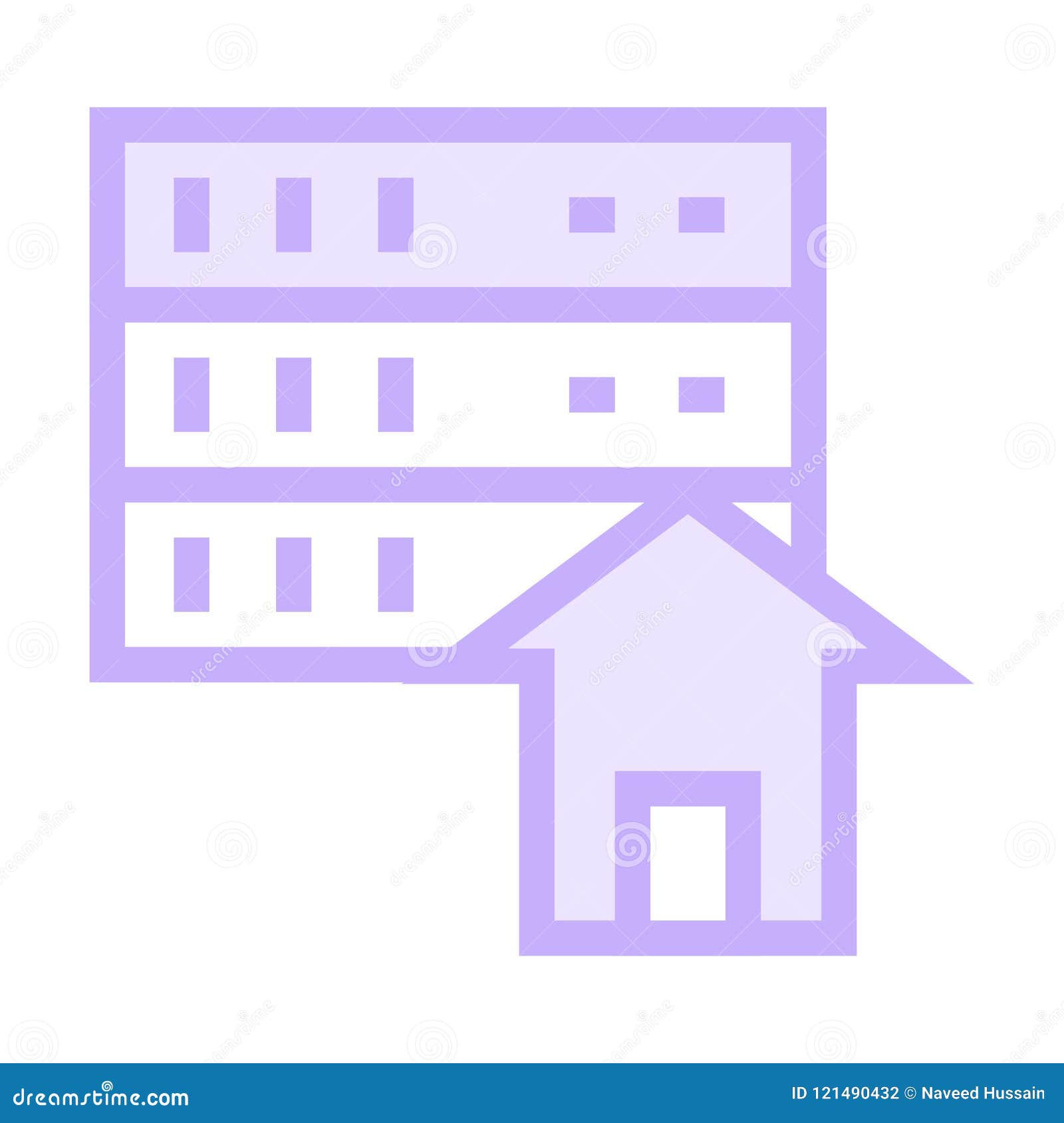 Server Home Color Line Icon Stock Illustration - Illustration of clean ...